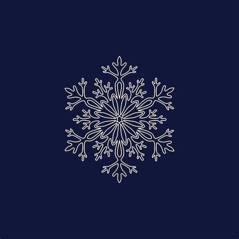 Floco De Neve Com Um Belo Padrão Branco Complexo Sobre Um Fundo Azul