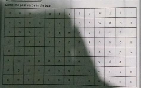 Circle The Past Verbs In The Box StudyX