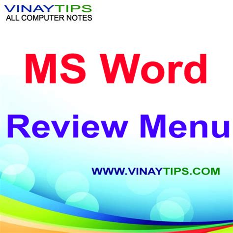 Ms Word Review Menu