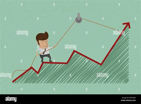Business Man Make A Economic Rebound Growth Eps10 Vector Form Stock