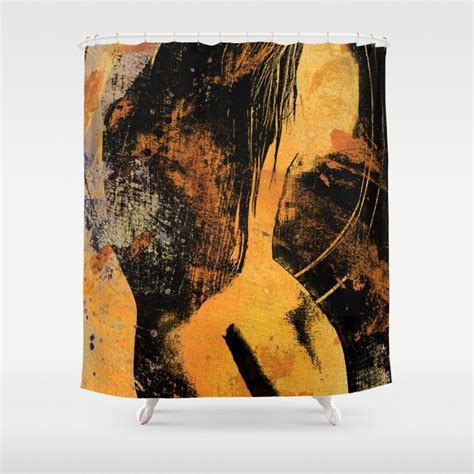 Blind For A Minute Ii Graffiti Nude Woman Silhouette Shower Curtain
