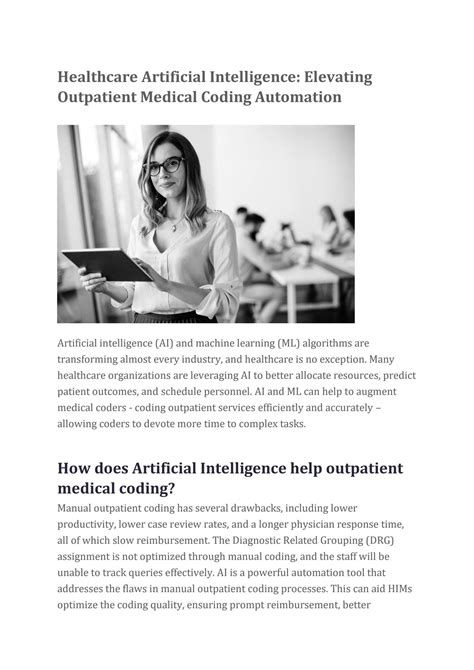 Healthcare Artificial Intelligence Elevating Outpatient Medical Coding Automation By Agshealth