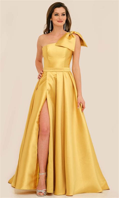 Dave And Johnny 11337 Bow Accented One Shoulder Formal Gown Couture Candy