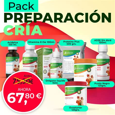 Pack Avianvet Productos de preparacion para fase de cría en pájaros