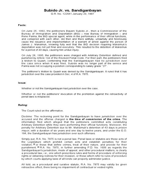 Subido Jr Vs Sandiganbayan Pdf Crimes Crime And Violence