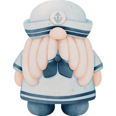 Premium Vector A Sailor With A Blue Gnome