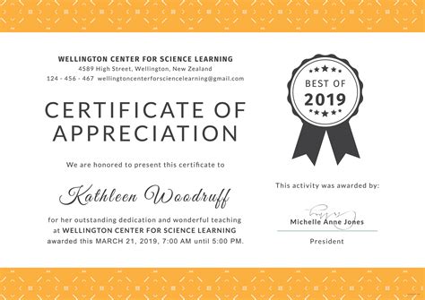 Printable Teacher Appreciation Certificate