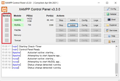 XAMPPApacheとMySQLをOS起動後に自動的に起動させる つの方法 OFFICE