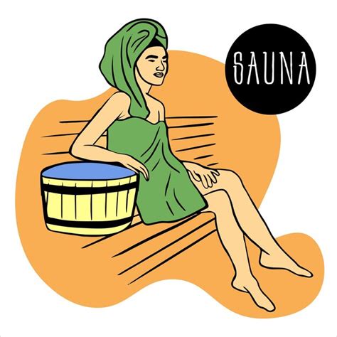 Premium Vector Girl Is Sitting In Towel In Bath Sauna Is Steaming