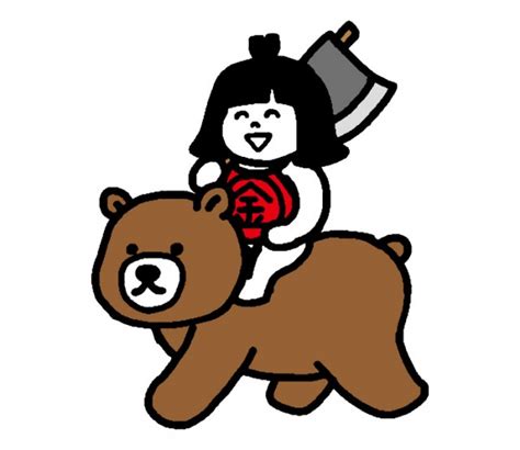 熊にまたがった金太郎のイラスト 無料イラスト素材｜素材ラボ