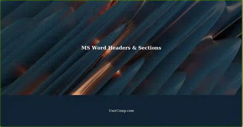 Setting Different Headers Page End Notes And Sections In MS Word