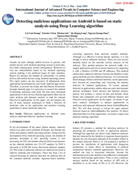 pdf deep learning for static detection of android malware