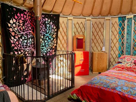 Ty Crwn Bach Idris Yurt Inside 3 Off Grid Sustainable Eco Glampsite And Glamping Greener Glamping