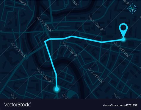 Map City With Gps Navigator Navigate App Ui Vector Image