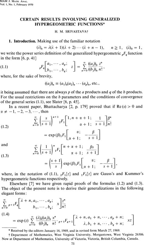 certain results involving generalized hypergeometric functions siam