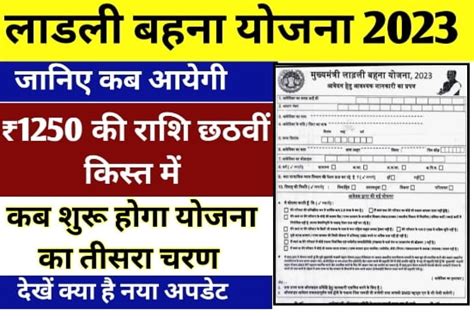 Ladli Behna Yojana 6th Kist Date लाडली बहन योजना छठवीं किस्त कब होगी