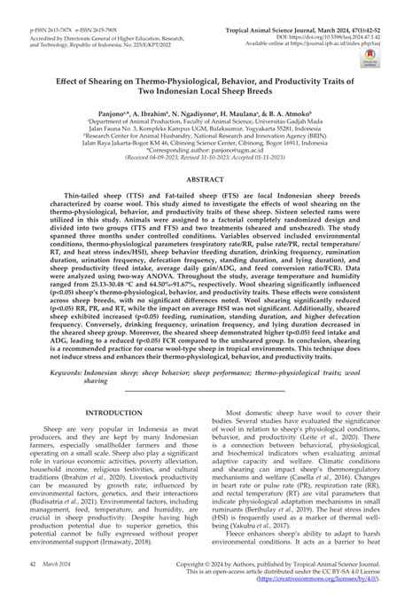 PDF Effect Of Shearing On Thermo Physiological Behavior And