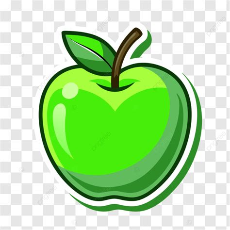 Green Apple Sticker Art Work Illustration Apple Green Apple Apple