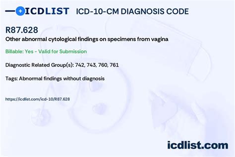 ICD CM Diagnosis Code R Other Abnormal Cytological Findings On Specimens From Vagina