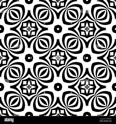 Vector Geometric Seamless Pattern Modern Geometric Background With Abstract Shapes Monochromatic