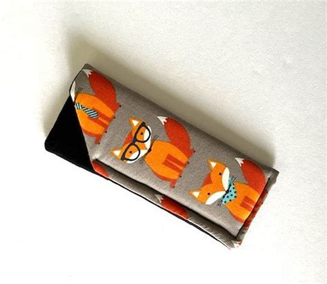 Fox Eyeglass Case Readingsunglasses Padded Fabric Freddy The Fox Etsy
