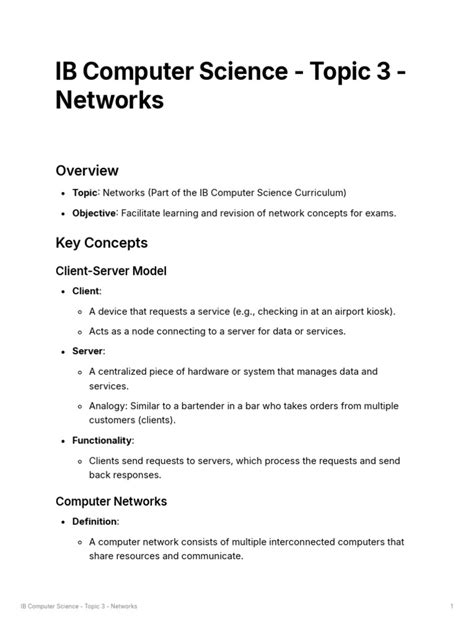 Ib Computer Science Topic 3 Networks Pdf
