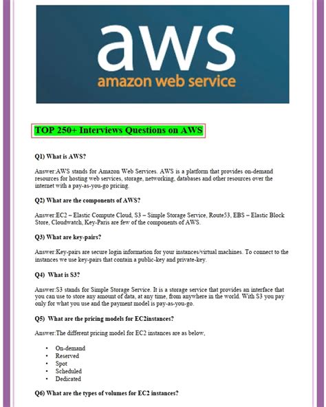 Aws Interview Prep Pdfpdf Expert Training