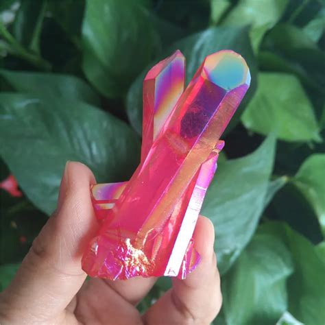 Rainbow Titanium Aura Crystal Cluster Rainbow Quartz Cluster Crystal