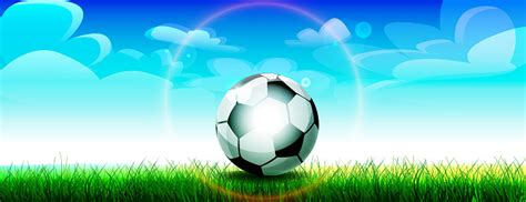 스포츠 스포츠 대회 및 승리의 개념 고립 된 흰색 배경에 만화 스타일의 축구 공과 축구장 Soccer Tournament에 대한