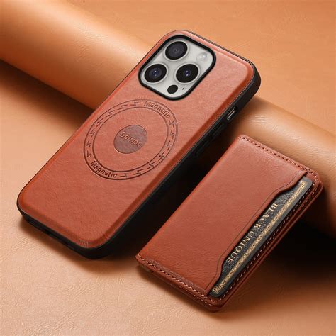Iphone 16 Pro Denior Cowhide Texture Leather Magsafe Detachable Wallet