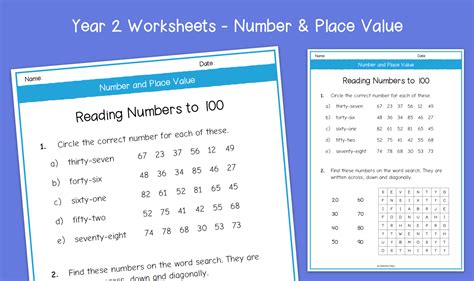 Year 2 Reading Numbers To 100 Worksheets Ks1 Number And Place Value Primary Maths