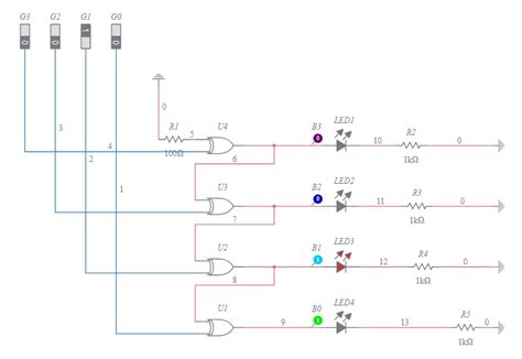 62 Gray To Binary Converter Multisim Live