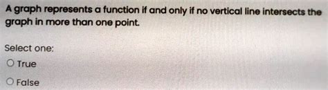 a graph represents function if and only if no vertical line intersects the graph in more than