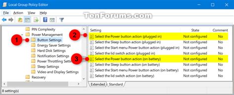 Change Default Action Of Power Button In Windows 10 Tutorials