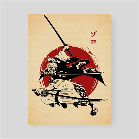 Zoro Wano Vintage An Art Print By Illust Artz Inprnt