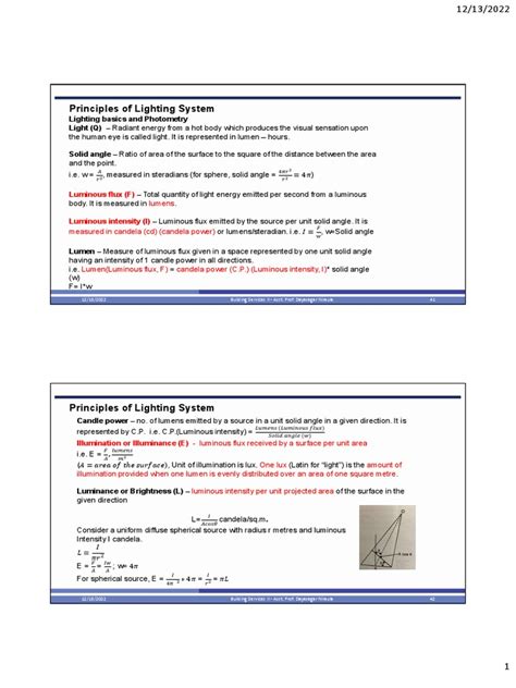 Lecture Slide 4 Pdf Lighting Light
