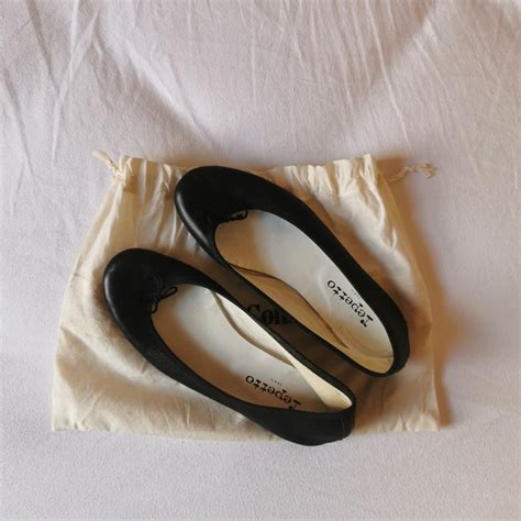 Black Soft Matt Leather Ballet Flats From French Depop