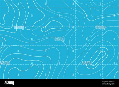 Topographic Map With Contour Line Grid Water Ocean Sea Relief Depth
