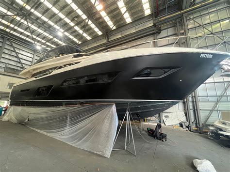 Vinyl Boat Wrap Ferretti 780 In 3m Satin Black In Sydney