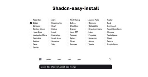 Shadcn Easy Install All Shadcn