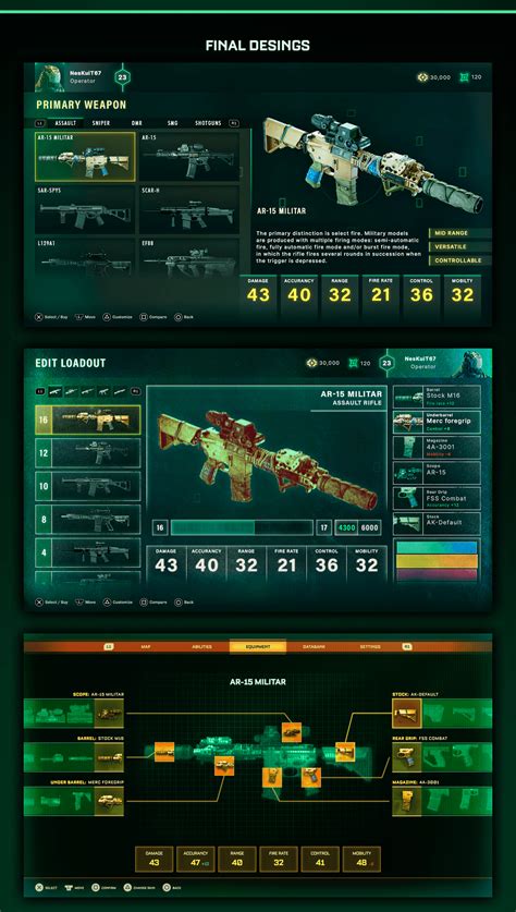 Weapon Selector Ui Challenge Behance