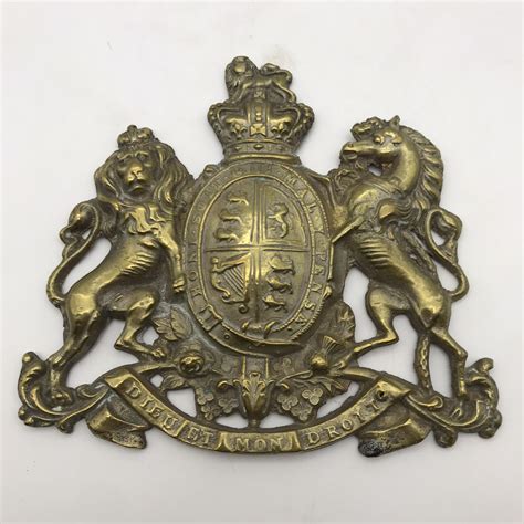 Uk Large Victorian Brass Regimental Plate Keepsakes