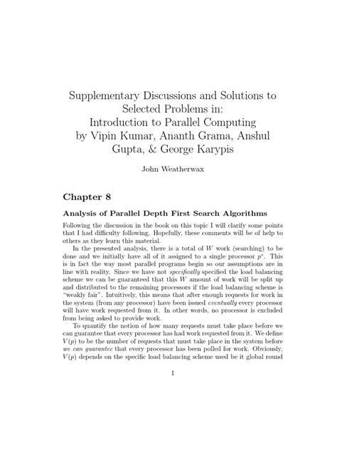 1 solutions pdf parallel computing recurrence relation