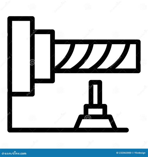Cnc Machine Tool Icon Outline Vector Lathe Equipment Stock Illustration Illustration Of