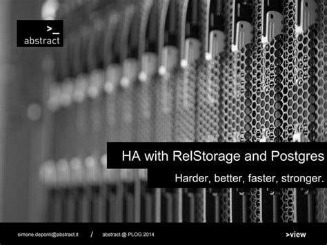 Ha With Relstorage And Postgres Ppt