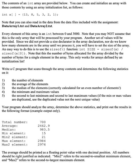 Solved The Contents Of An Int Array Are Provided Below You Chegg