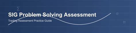 the sig problem solving assessment trading interview