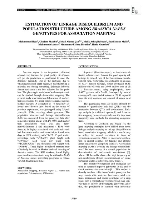 Pdf Estimation Of Linkage Disequilibrium And Population Structure