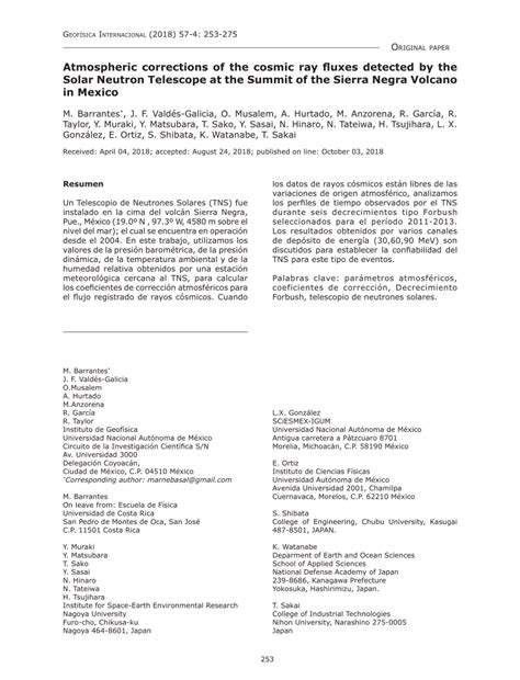 Pdf Atmospheric Corrections Of The Cosmic Ray Fluxes Detected By The