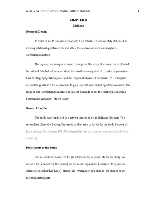 Chapter 2 Methods Writing Guide Part 1 Pdf Questionnaire